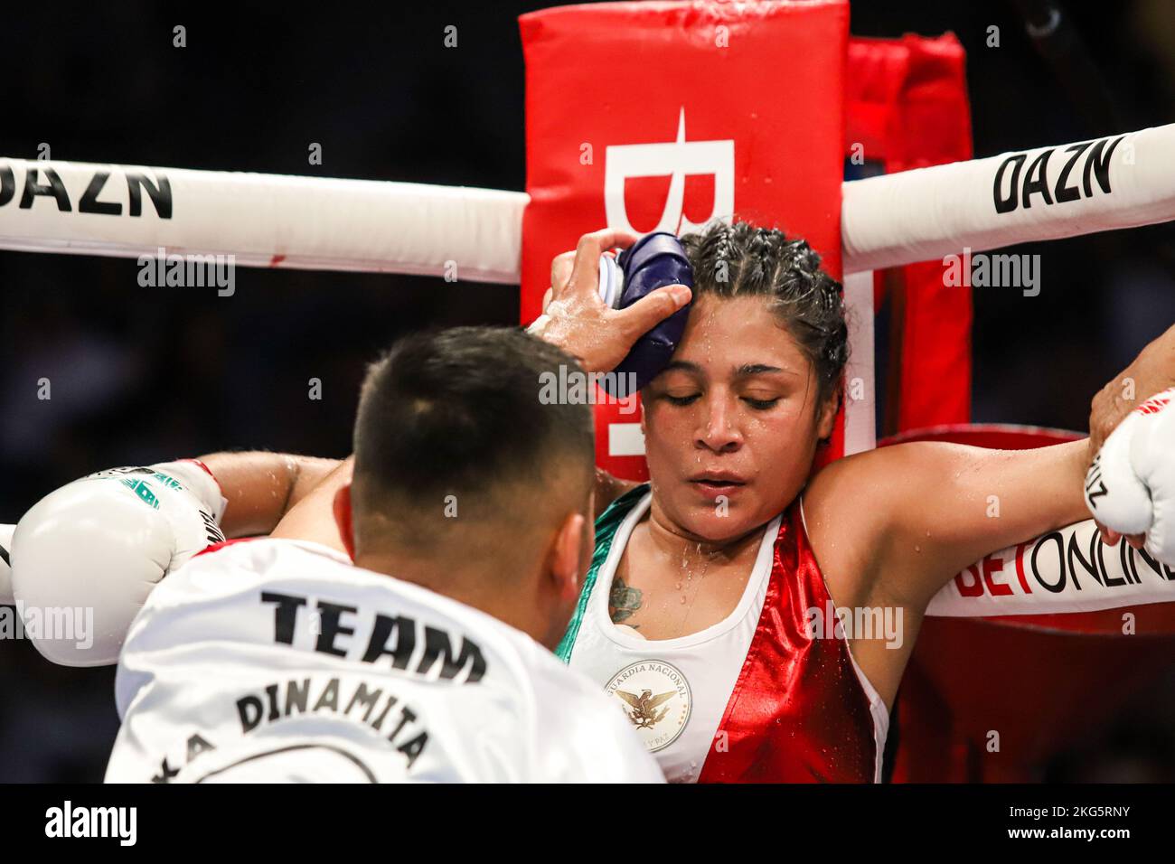 HERMOSILLO, MEXICO - SEPTEMBER 03: Érika 'Dinamita' Cruz (Green white ...