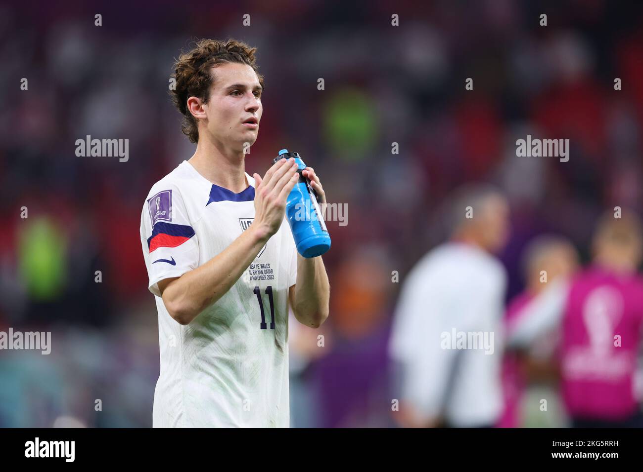Al Rayyan, Qatar. 21st Nov, 2022. Brenden Aaronson (USA) Football ...