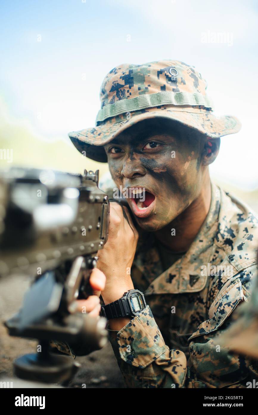 U.S. Marine Corps Cpl. Bryan Calinagan, a Marine Corps Air-Ground Task ...
