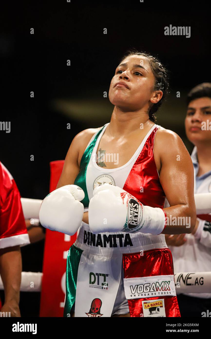 HERMOSILLO, MEXICO - SEPTEMBER 03: Érika 'Dinamita' Cruz (Green white ...