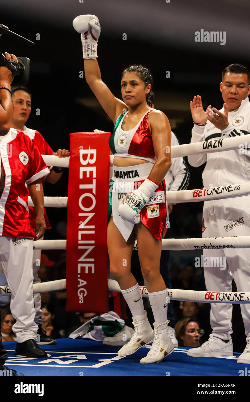 HERMOSILLO, MEXICO - SEPTEMBER 03: Érika 'Dinamita' Cruz (Green white ...