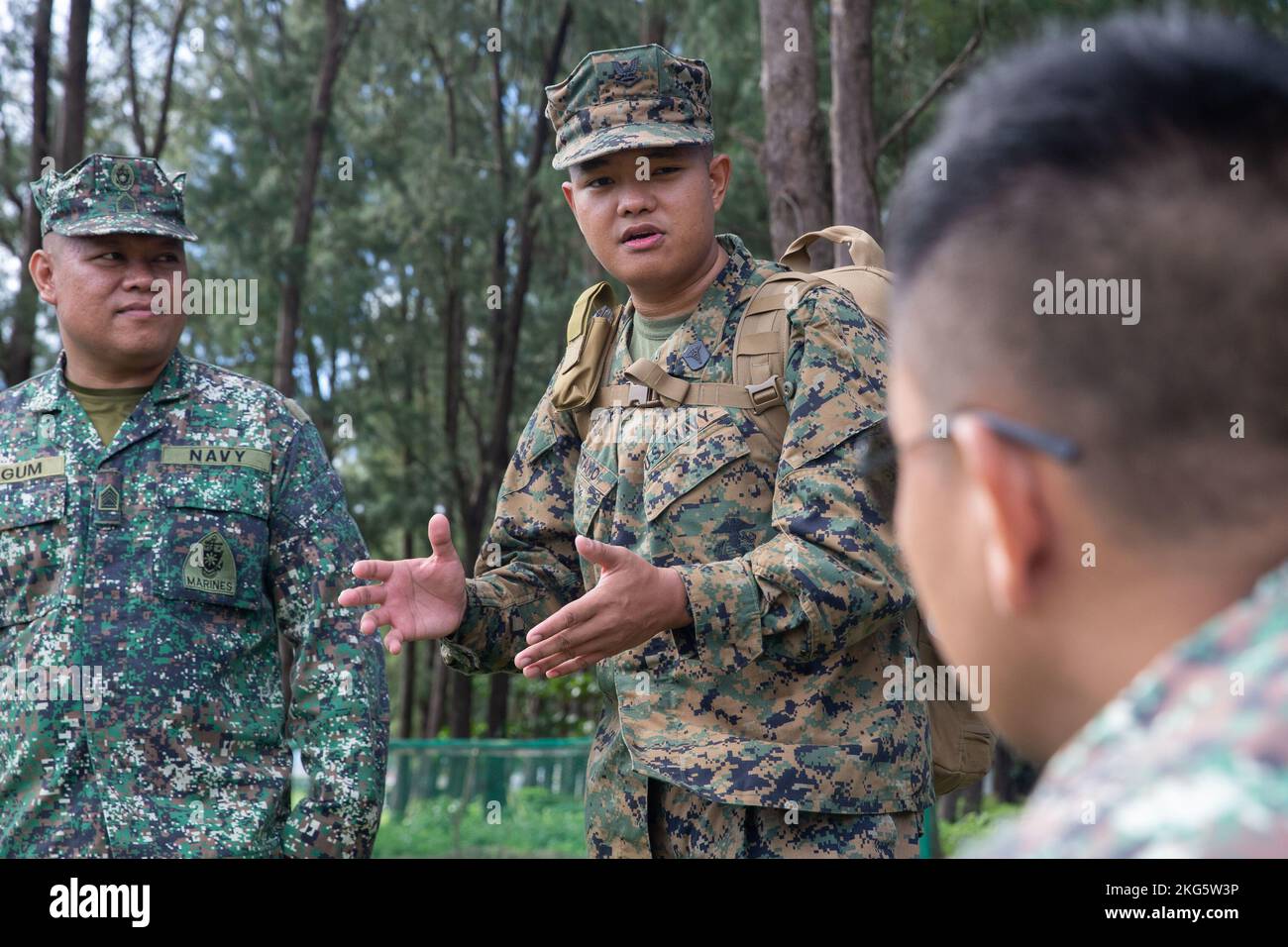 U.S. Navy Hospital Corpsman 3rd Class Joshua Montano, with 9th Engineer ...