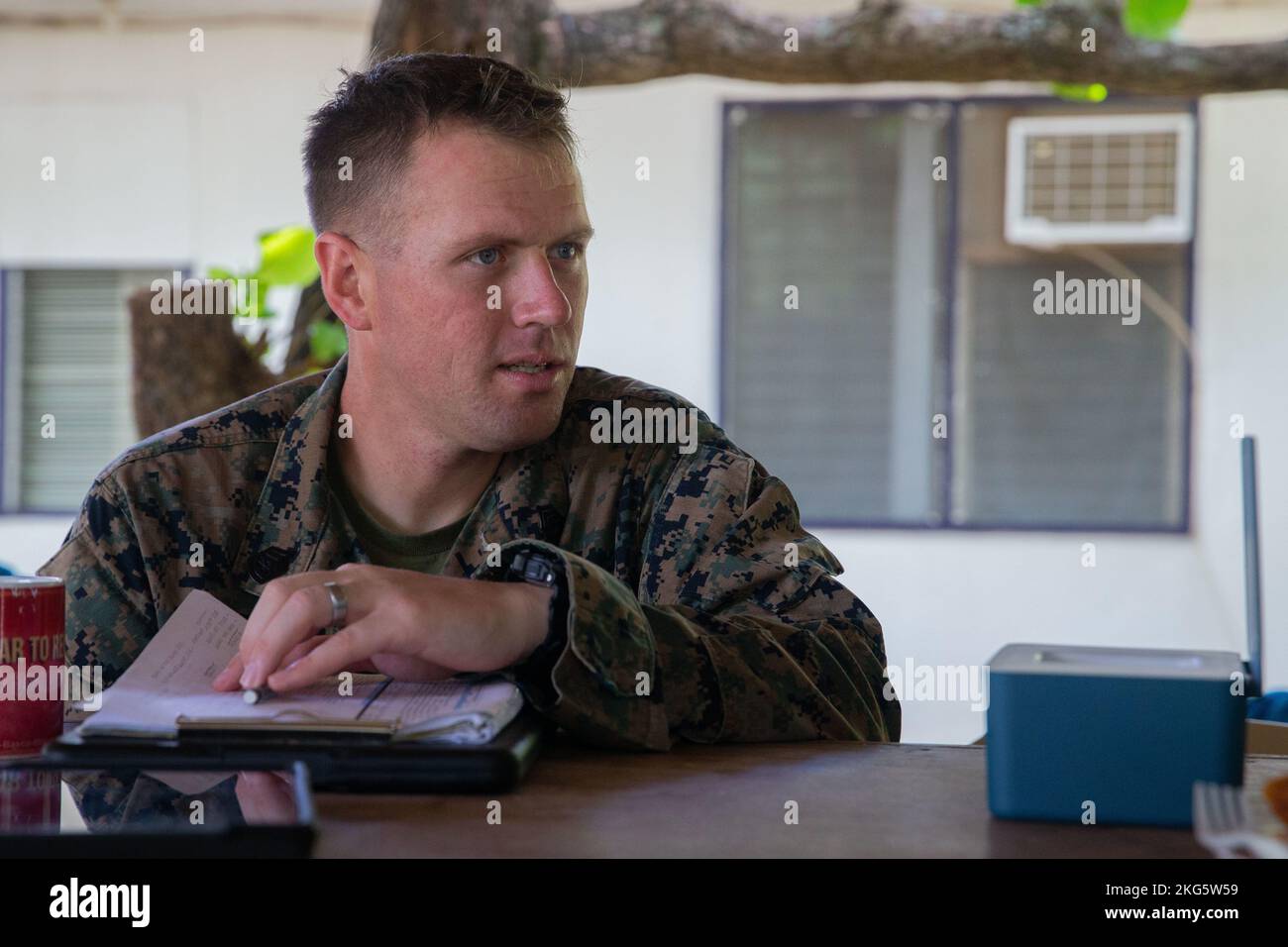 U.S. Marine Corps Gunnery Sgt. Travis Romenesko, a combat engineer with ...