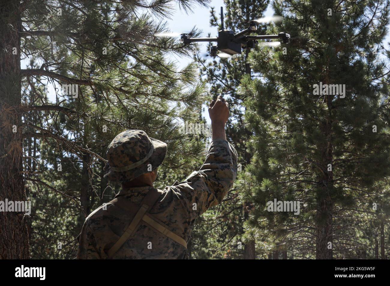 U.S. Marine Lance Cpl. Zachary Gerard, a small unmanned aircraft ...