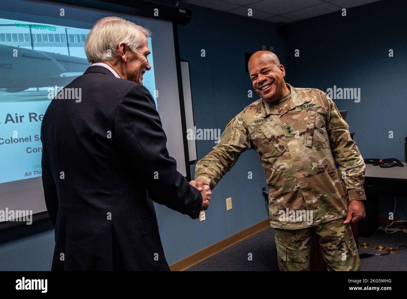 Sen. Rob Portman visits with Airmen and tours the facilities Oct. 5 ...