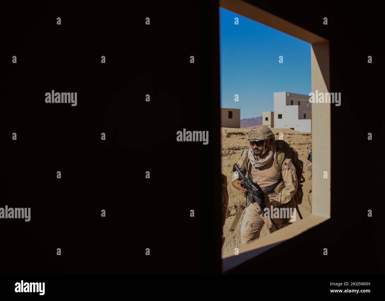 A United Arab Emirates soldier moves to an extraction point during a ...