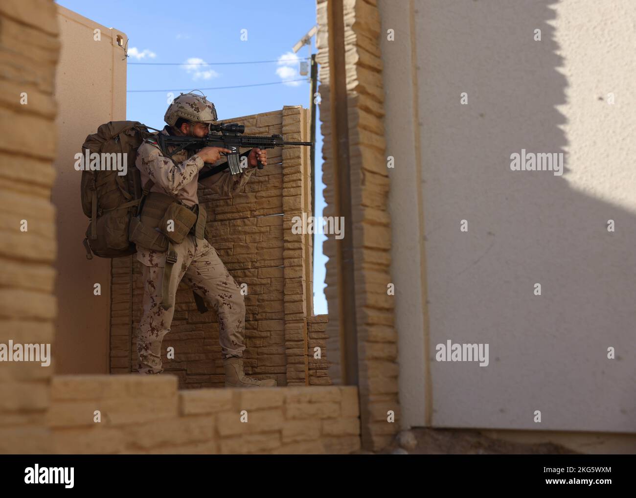 A United Arab Emirates soldier posts security during a bilateral ...