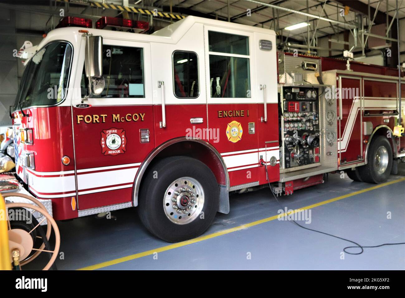 A fire truck is shown Oct. 5, 2022, during daily operations at the Fort ...