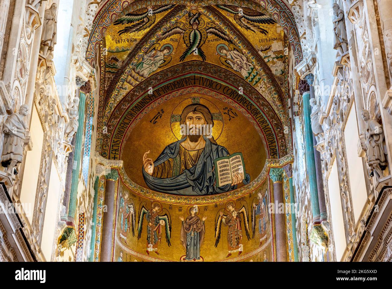 The Interior Of The Cathedral of Cefalu, Cefalu, Sicily, Italy Stock ...