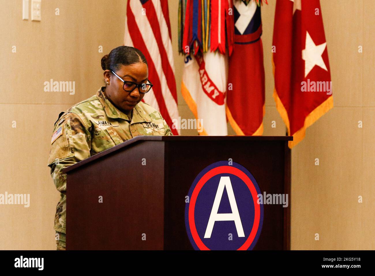 U.S. Army Central, HSC Company Commander, Cpt. Leslie Amaya discusses ...