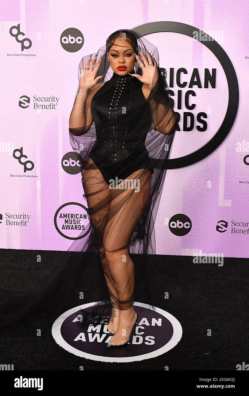 Latto attends the 2022 American Music Awards at Microsoft Theater on ...