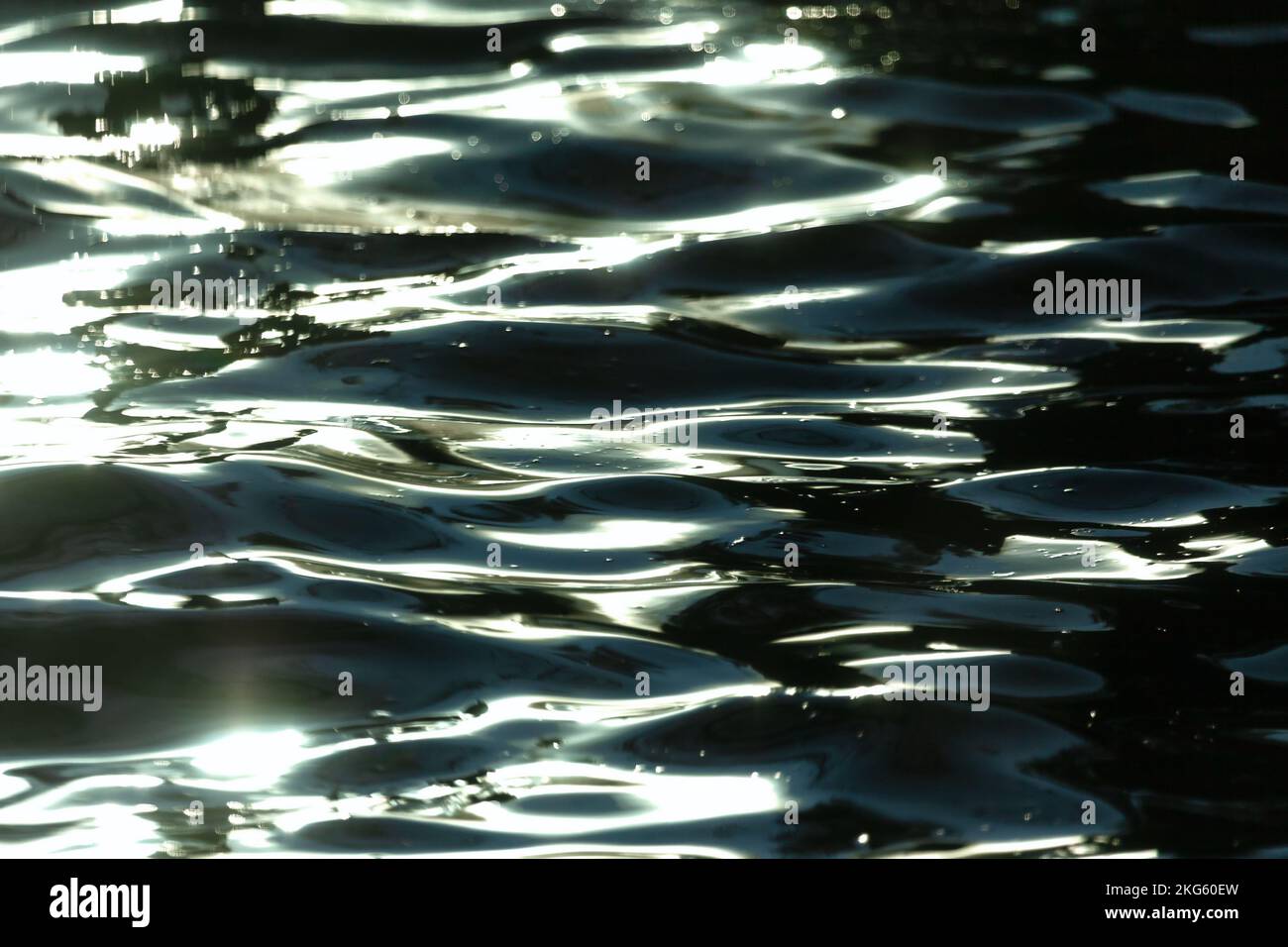Water waves with glowing . Water surface with sunlight Stock Photo - Alamy
