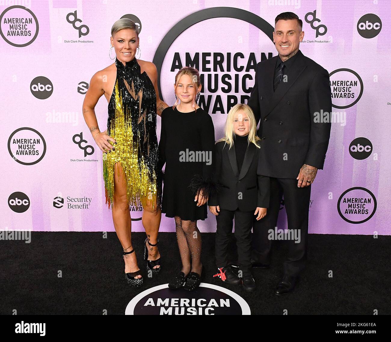 Carey Hart, Willow Hart, Jameson Hart and Pink attend the 2022 American ...