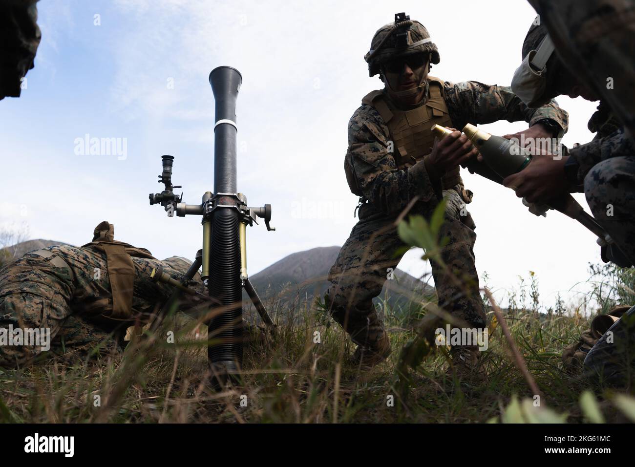 U.S. Marine Corps Lance Cpl. Collin Nicholson, a mortarman with 3d ...