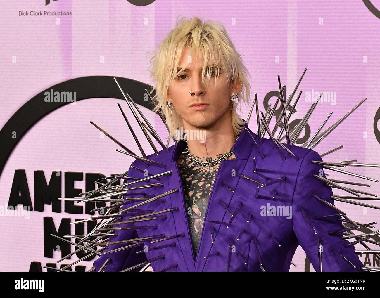 Machine Gun Kelly attends the 2022 American Music Awards at Microsoft ...