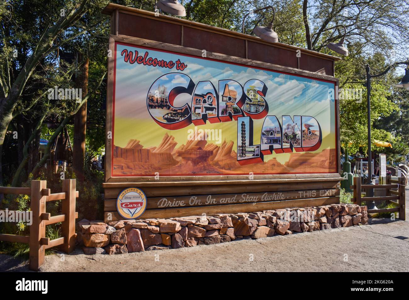 Welcome to cars land sign hi-res stock photography and images - Alamy