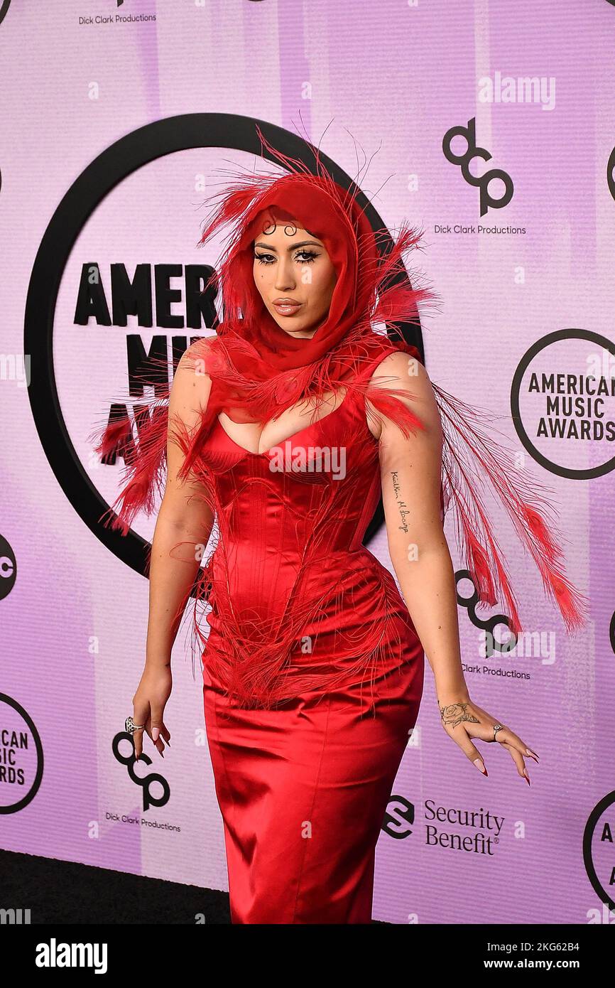 Kali Uchis attends the 2022 American Music Awards at Microsoft Theater ...