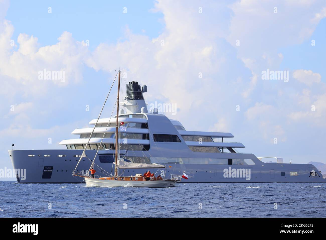 Bodrum, Turkey, 06 November 2022: The giant superyacht Solaris, owned ...