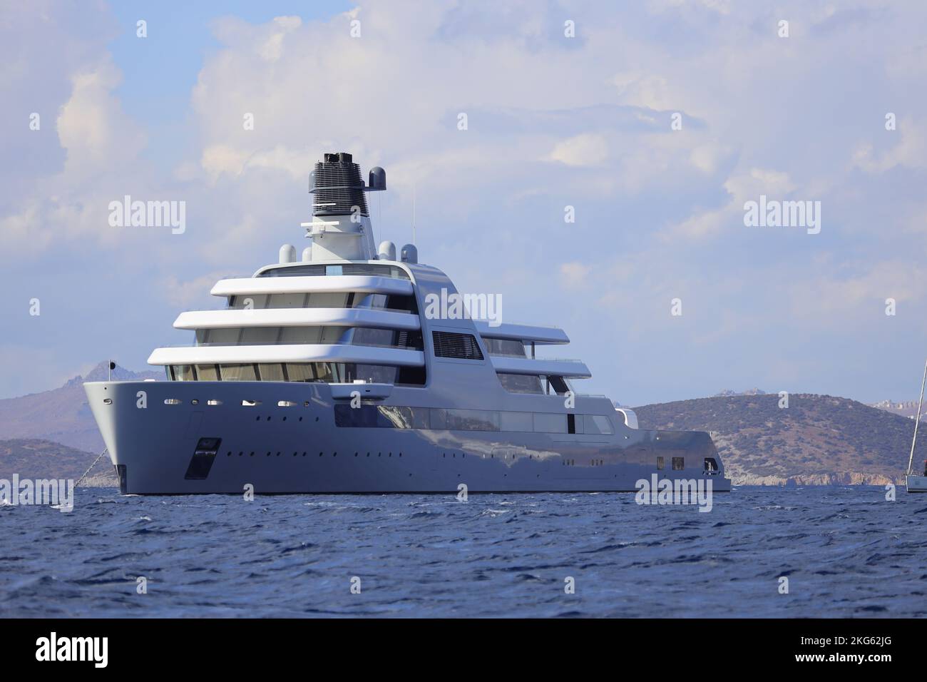 Bodrum, Turkey, 06 November 2022: The giant superyacht Solaris, owned ...