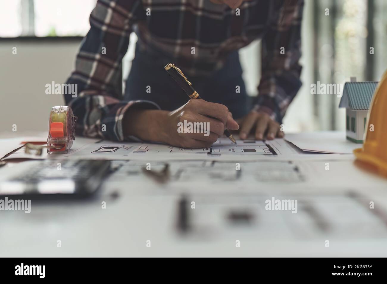 Professional architect designer structural engineer working with ...