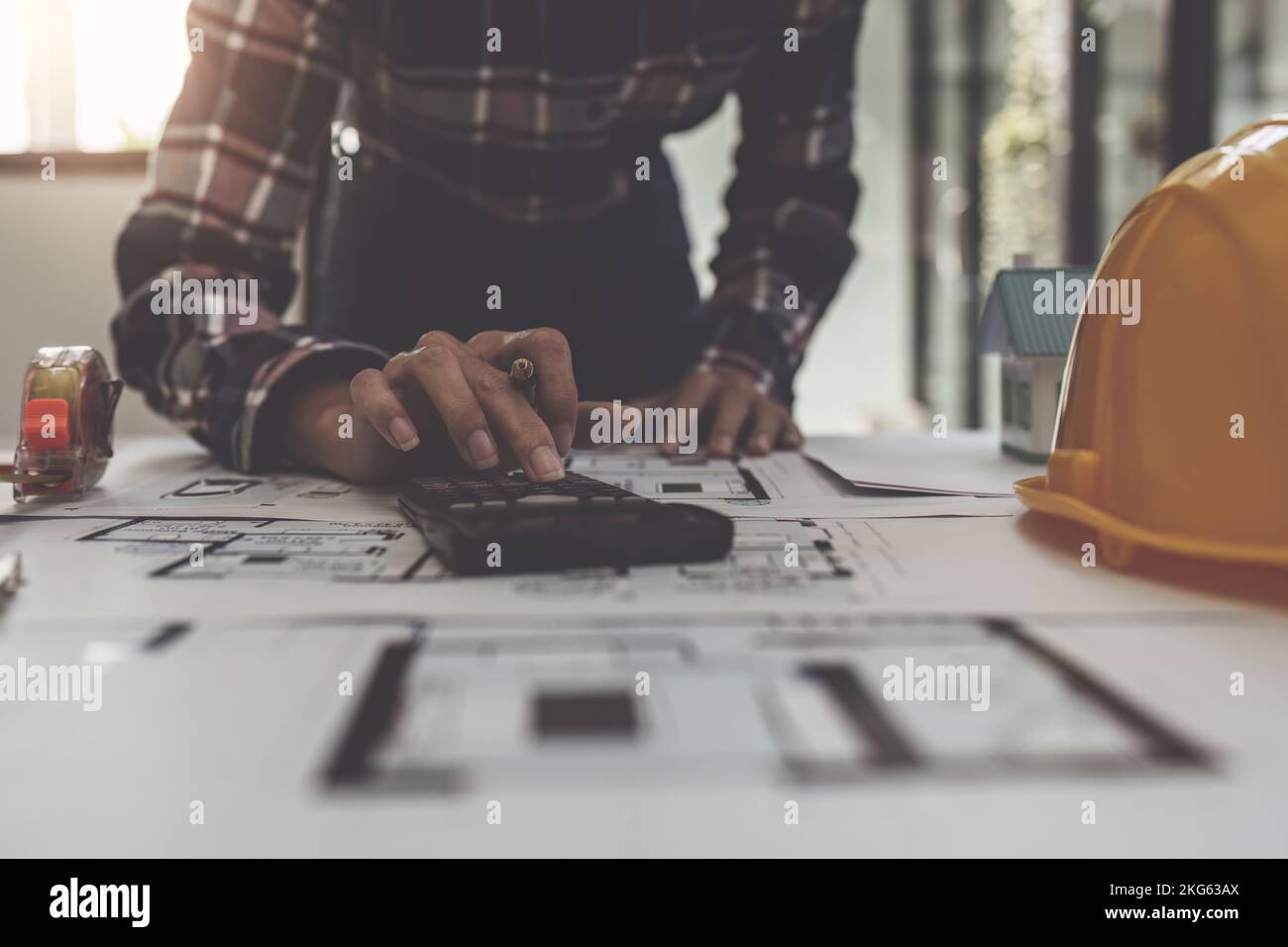 Professional architect designer structural engineer working with ...