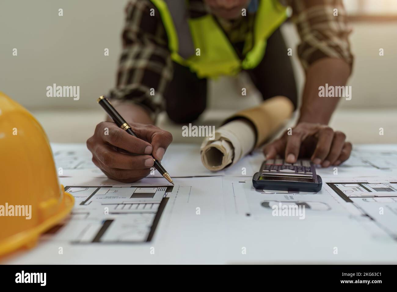 Professional architect designer structural engineer working with ...