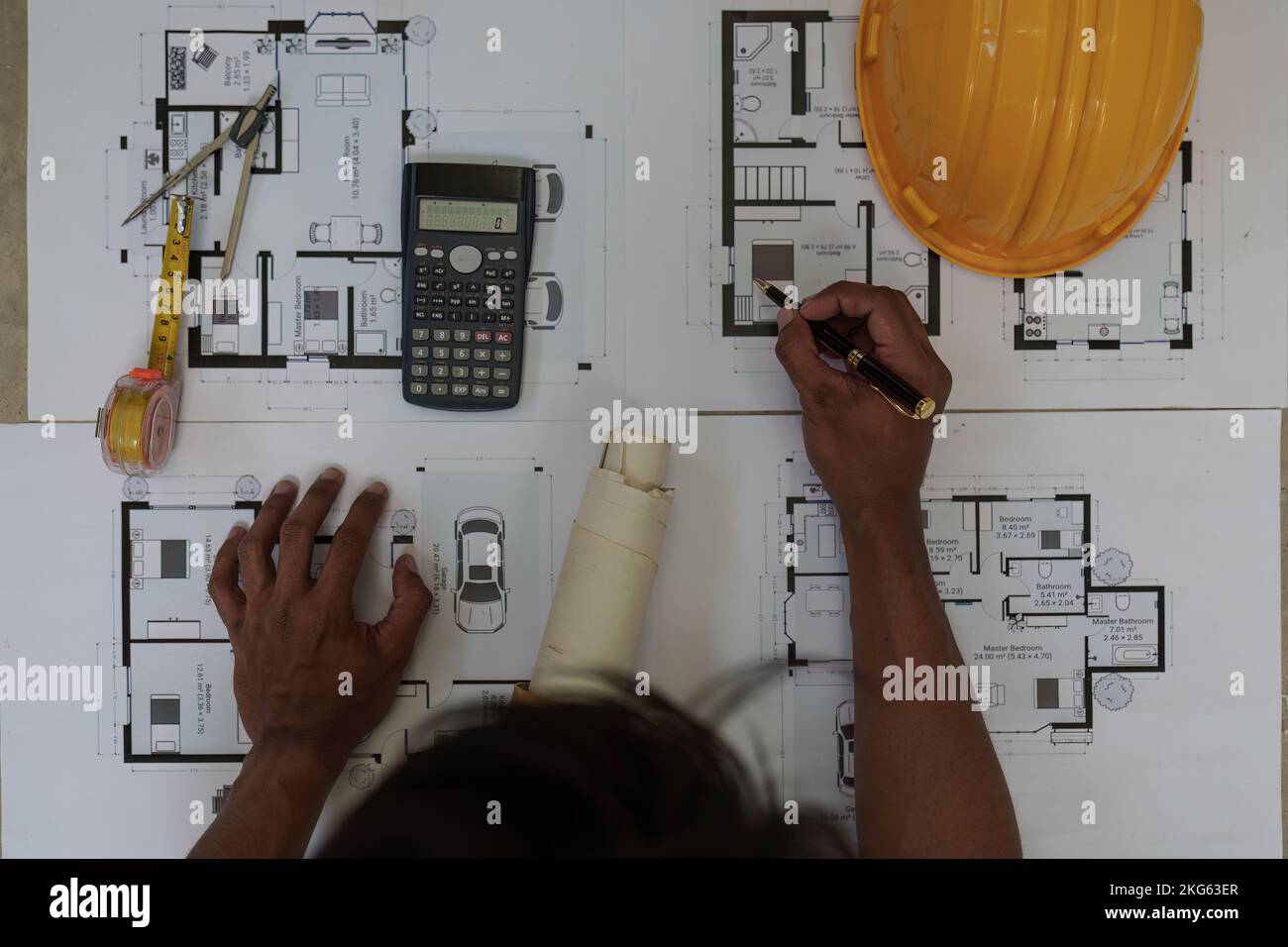 Professional architect designer structural engineer working with ...