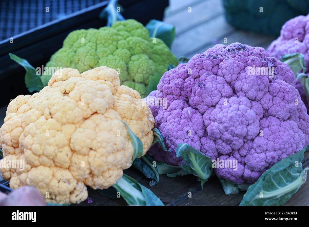 Cauliflower on display at a the Union Square in New York, New York ...