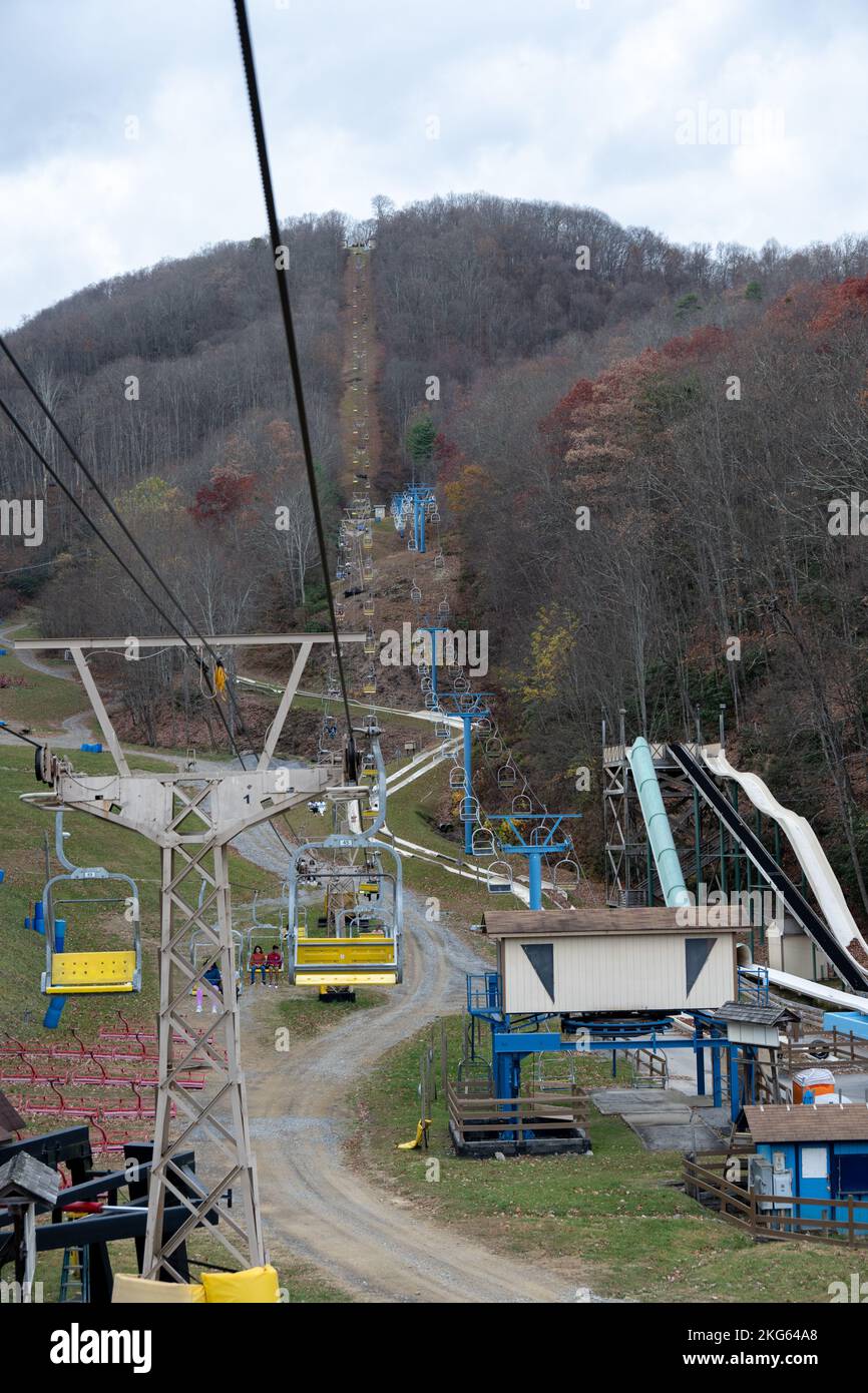 The ski lift from Ober Gatlinburg, Tennessee Stock Photo - Alamy