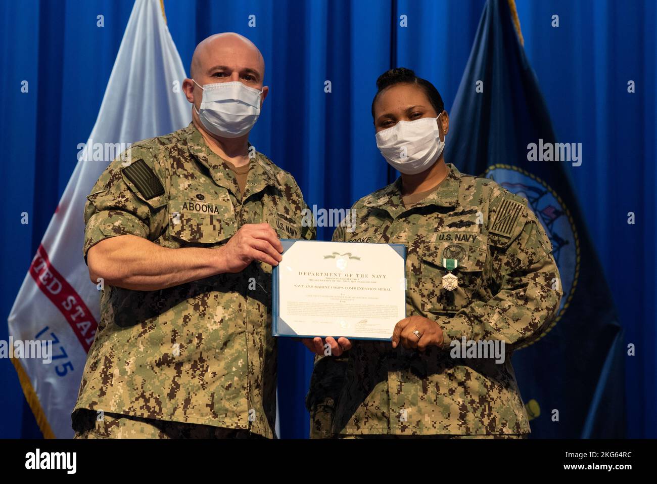 Chief Navy Counselor Rachel Oyegoke receives her Navy and Marine Corps ...
