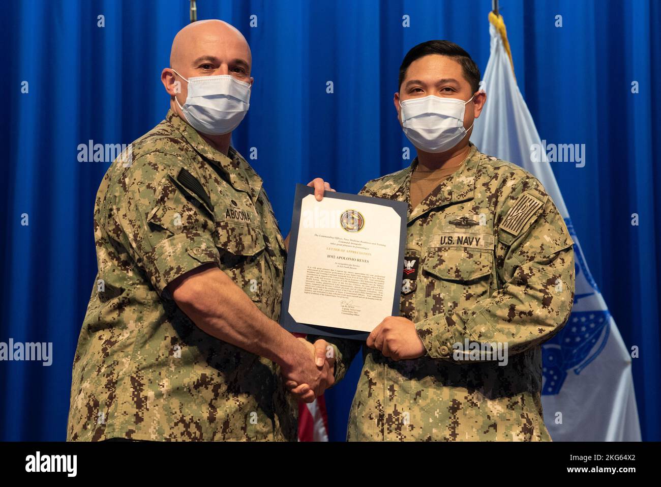Hospital Corpsman 2nd Class Apolonio Reyes receives a Letter of ...