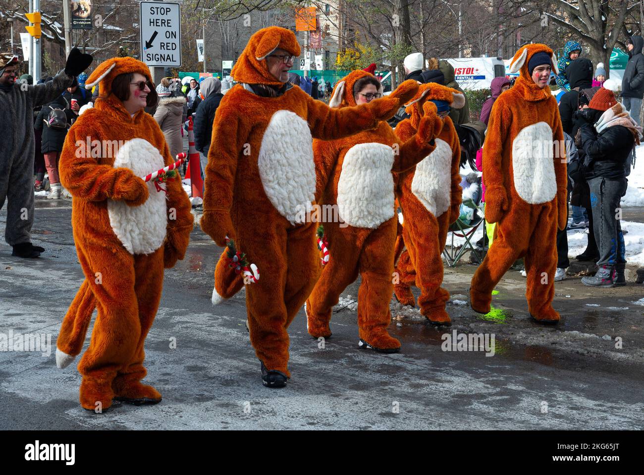 Toronto, ON, Canada – November 20, 2022: People take part in the 118th ...