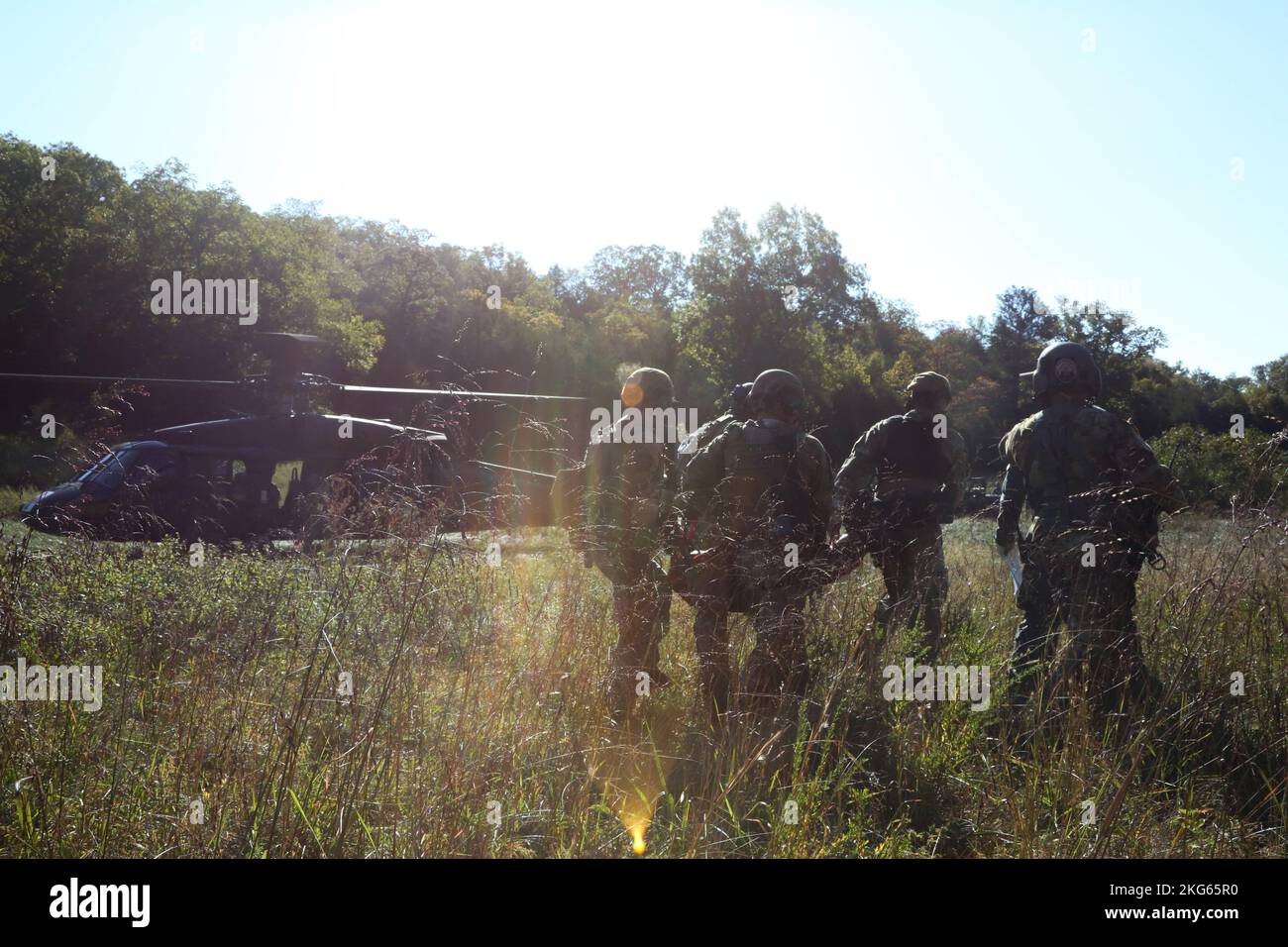 Joint training exercise with Det 2. 6 Co. 3/238th AVN MEDEVAC, Cox ...