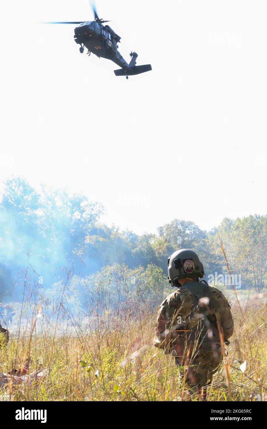 Joint training exercise with Det 2. 6 Co. 3/238th AVN MEDEVAC, Cox ...