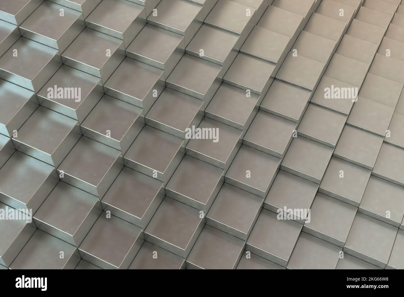 Wave of metal silver cubes. A wave of metal silver cubes smoothly ups ...