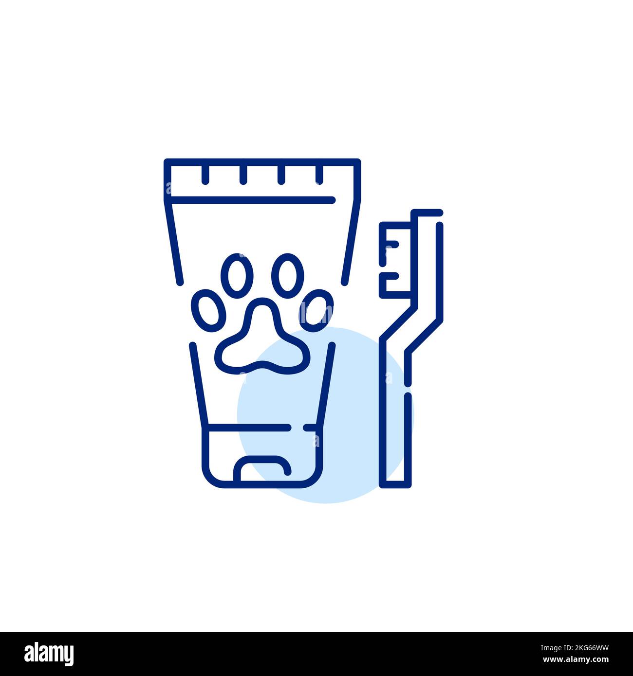 Pet toothpaste and brush. Veterinary dental care. Pixel perfect ...