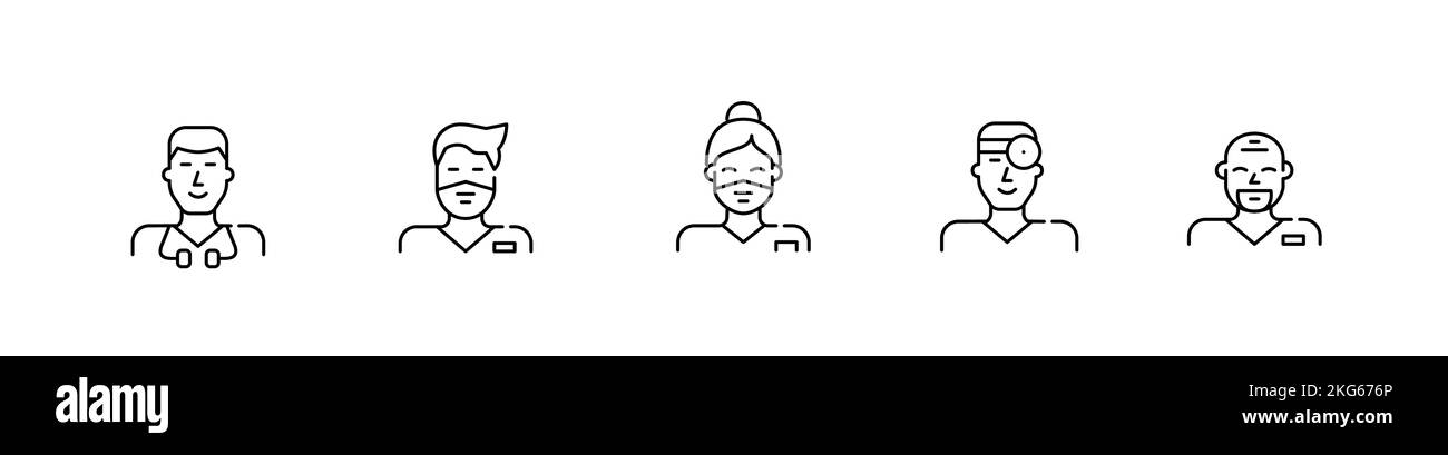 Medical professionals. Hospital staff icons. Nurses and doctors. Pixel ...
