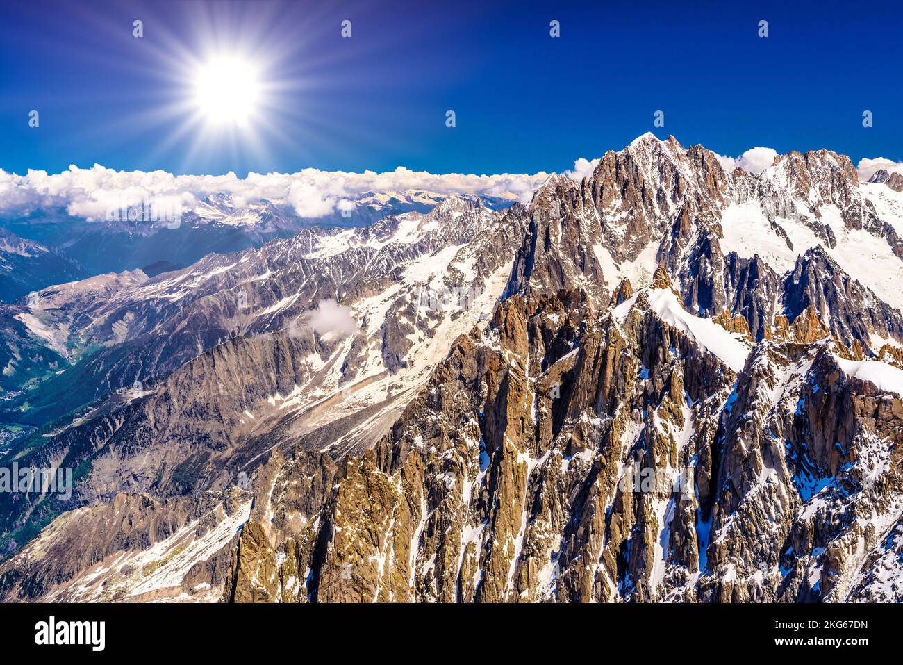 Snowy mountains in Chamonix, Mont Blanc, Haute-Savoie, Alps France ...