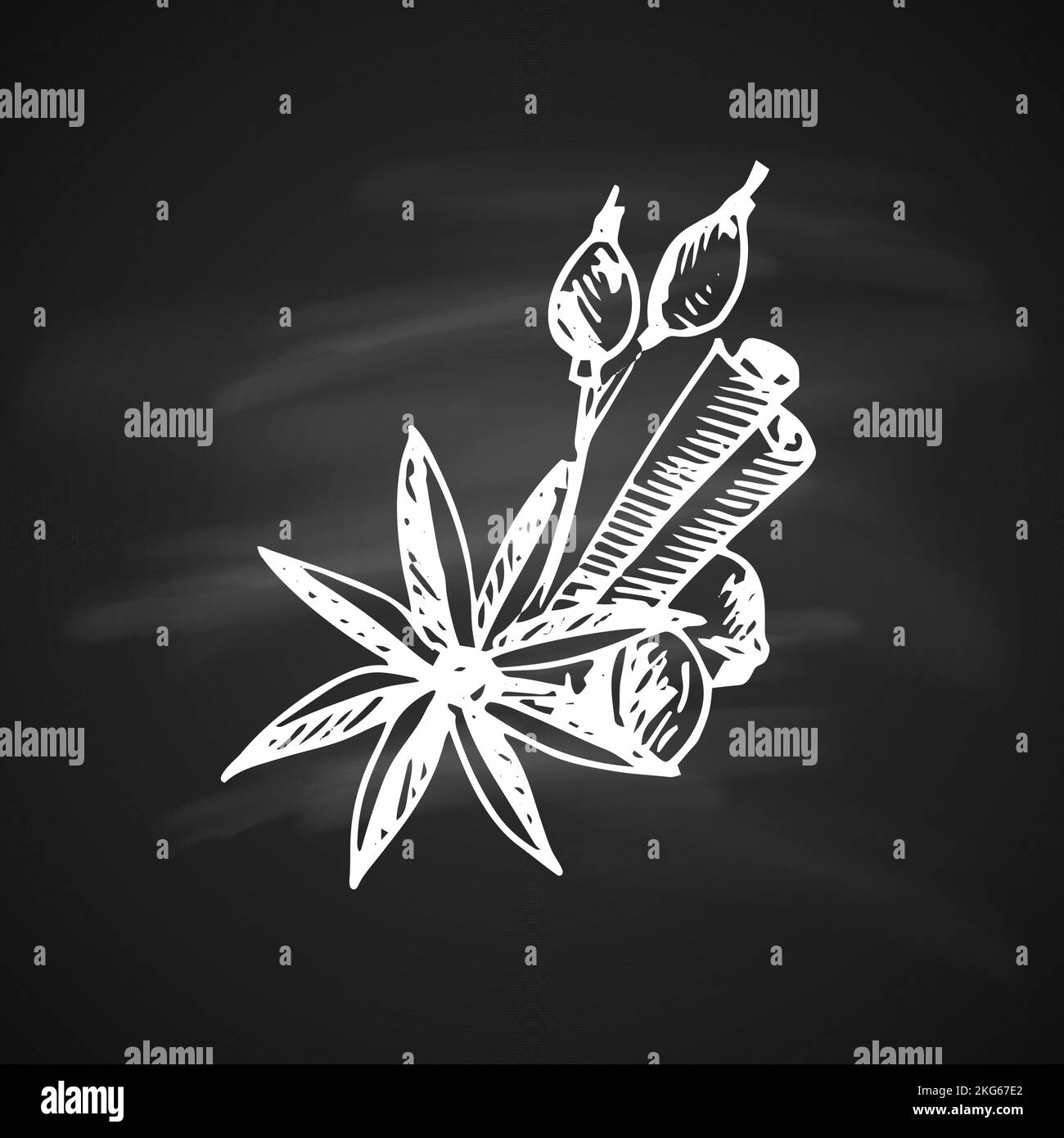 Chalk Drawing Artistic Christmas Doodle Icon. Element with Mulled Wine ...