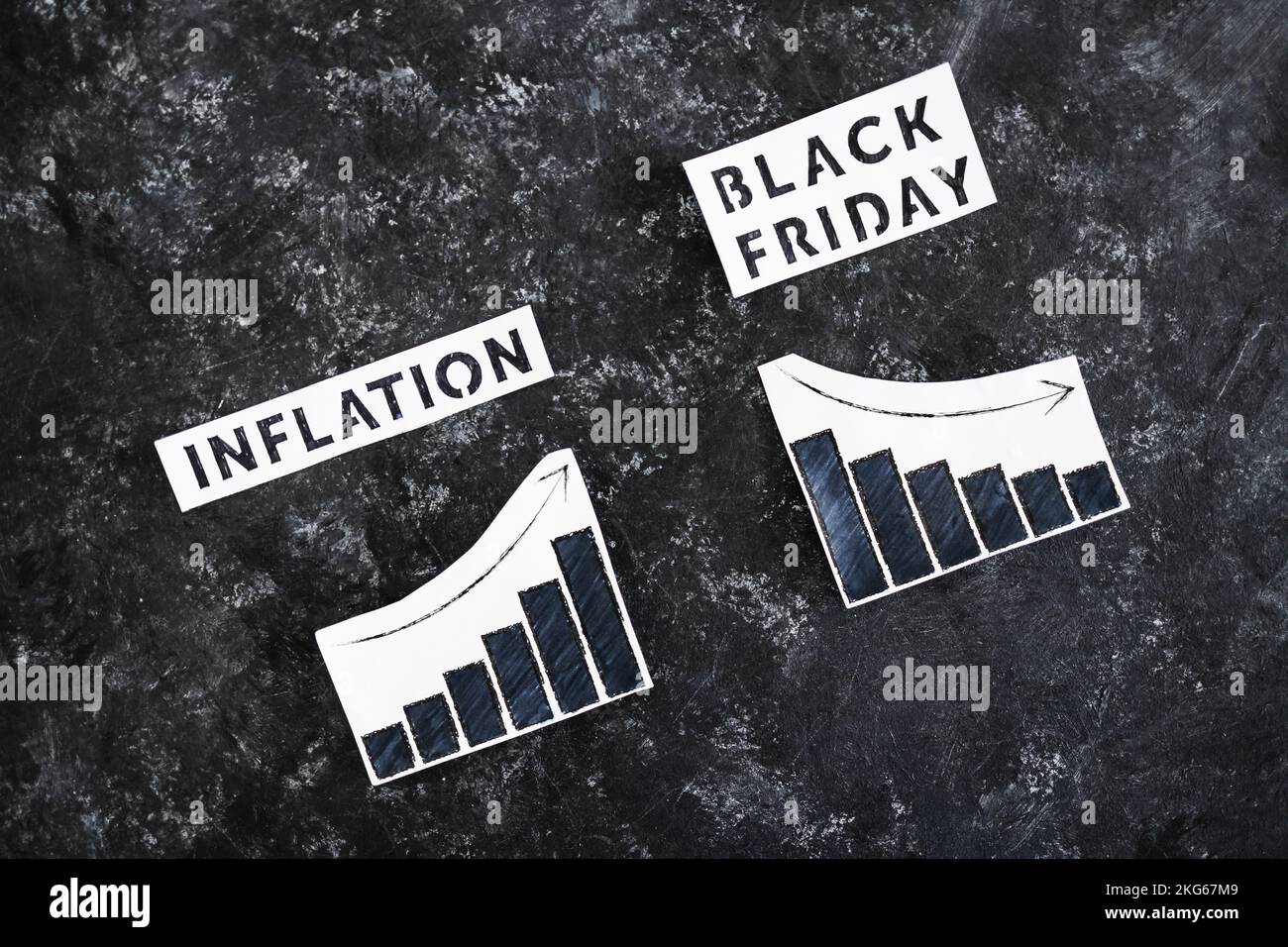Inflation vs Black Friday conceptual image with graphs showing price ...