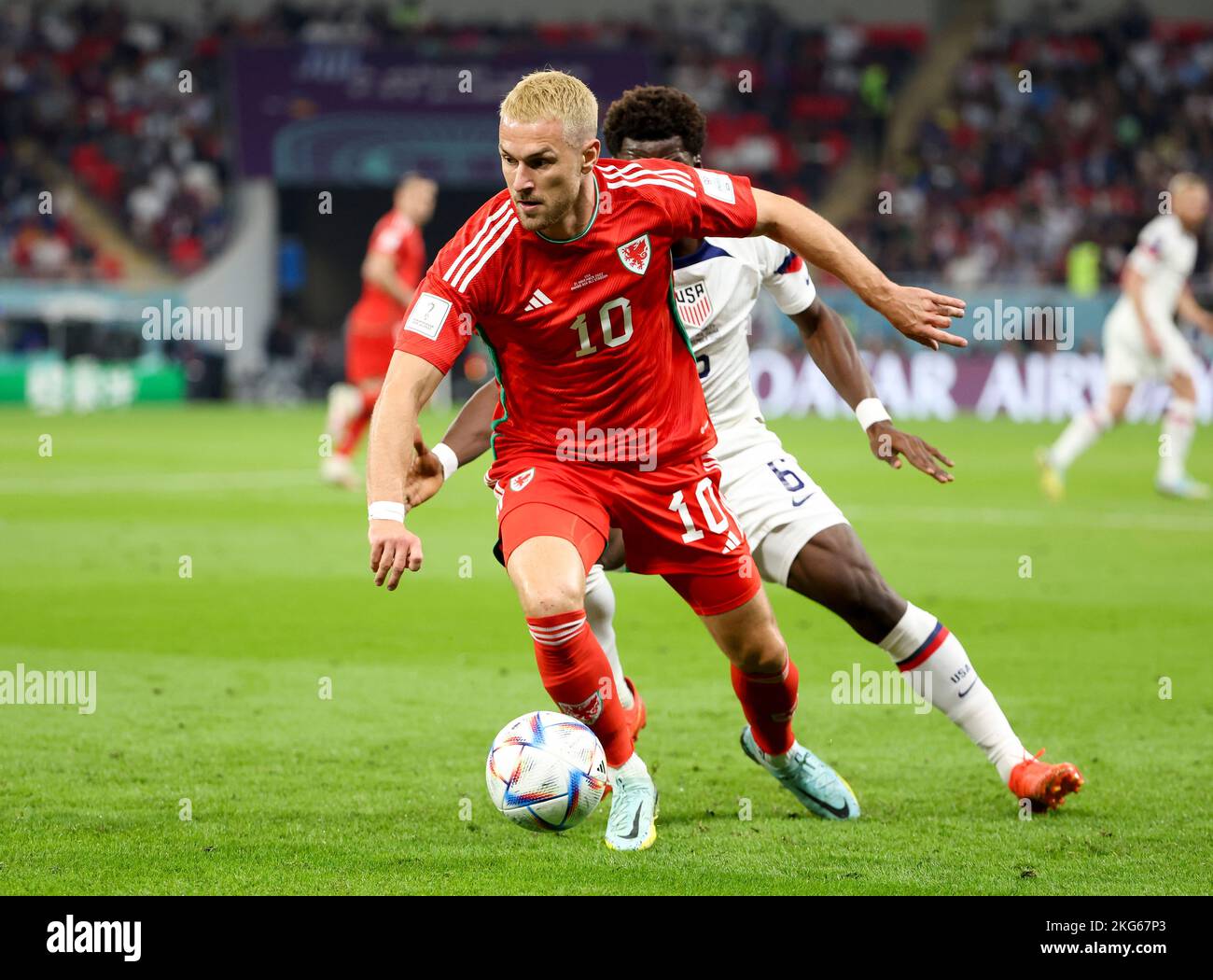 Aaron Ramsey of Wales during the FIFA World Cup 2022, Group B football ...
