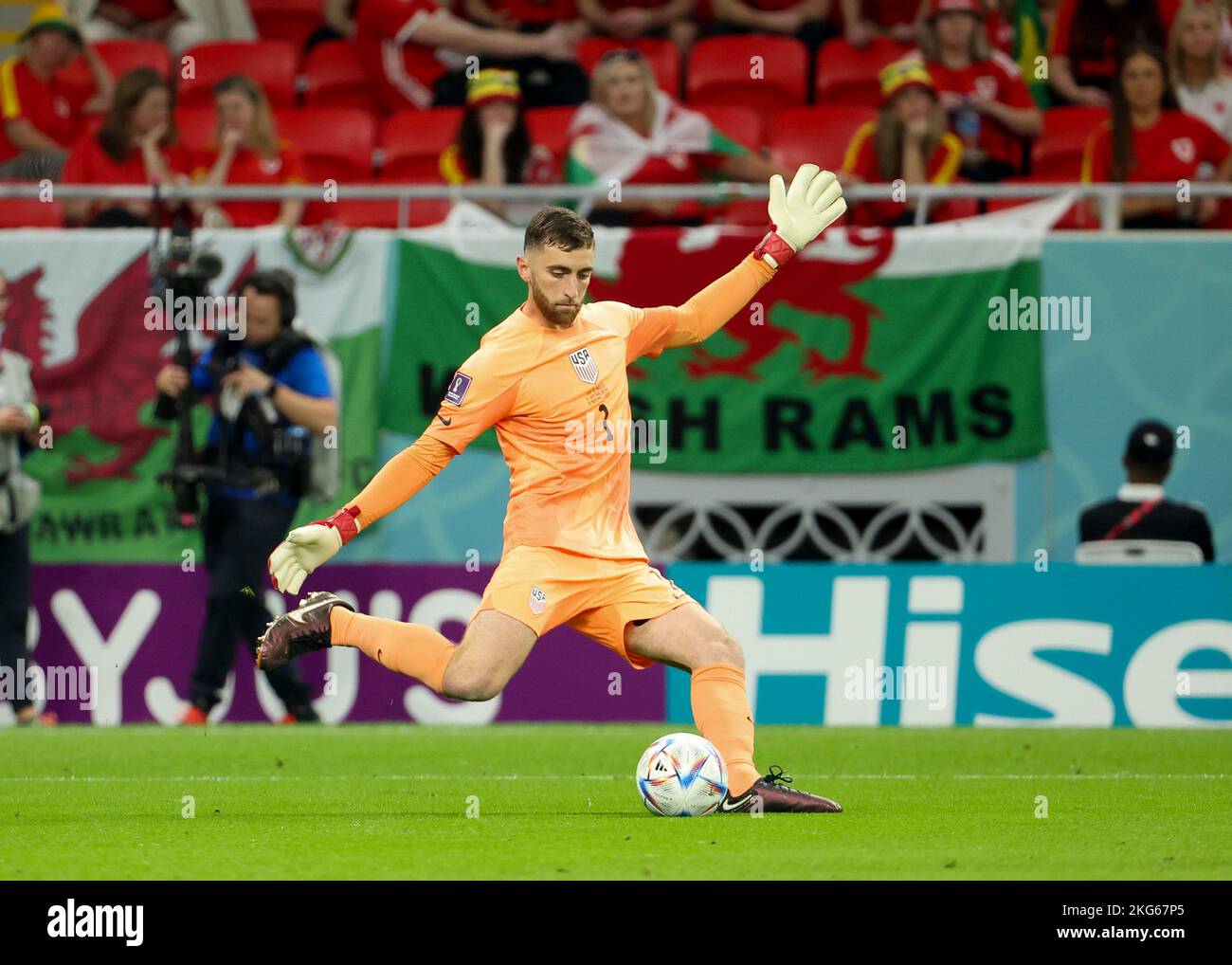 Goalkeeper of USA Matt Turner during the FIFA World Cup 2022, Group B ...