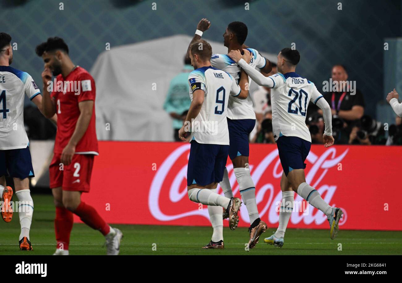 DOHA, Qatar. , . Harry Kane (FW) 9, Bukayo Saka (FW) 17, Phil Foden 20 ...