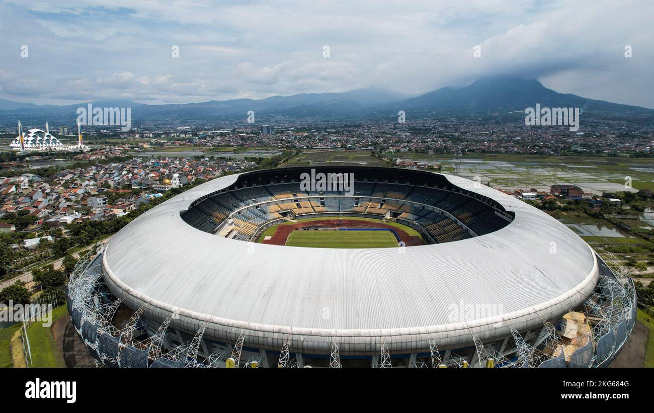 Aerial view of the Beautiful scenery Gelora Bandung Lautan Api (GBLA ...