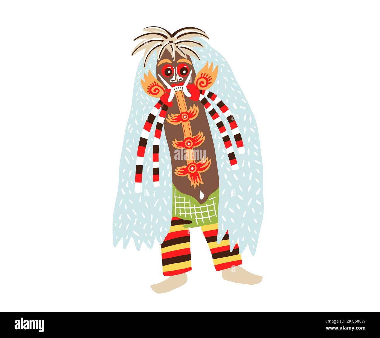 Traditional National Balinese Theater Costume Indonesia Vector Illustration Stock Vector Image
