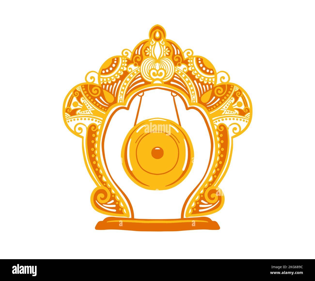 Traditional balinese gong - musical instrument isolated on a white ...