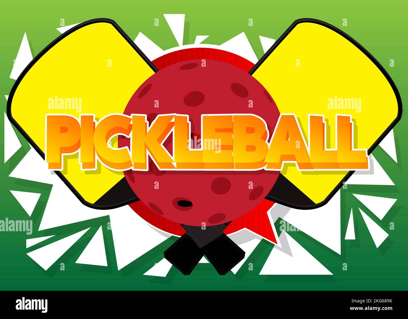 Pickleball. Word written with Children's font in cartoon style Stock ...
