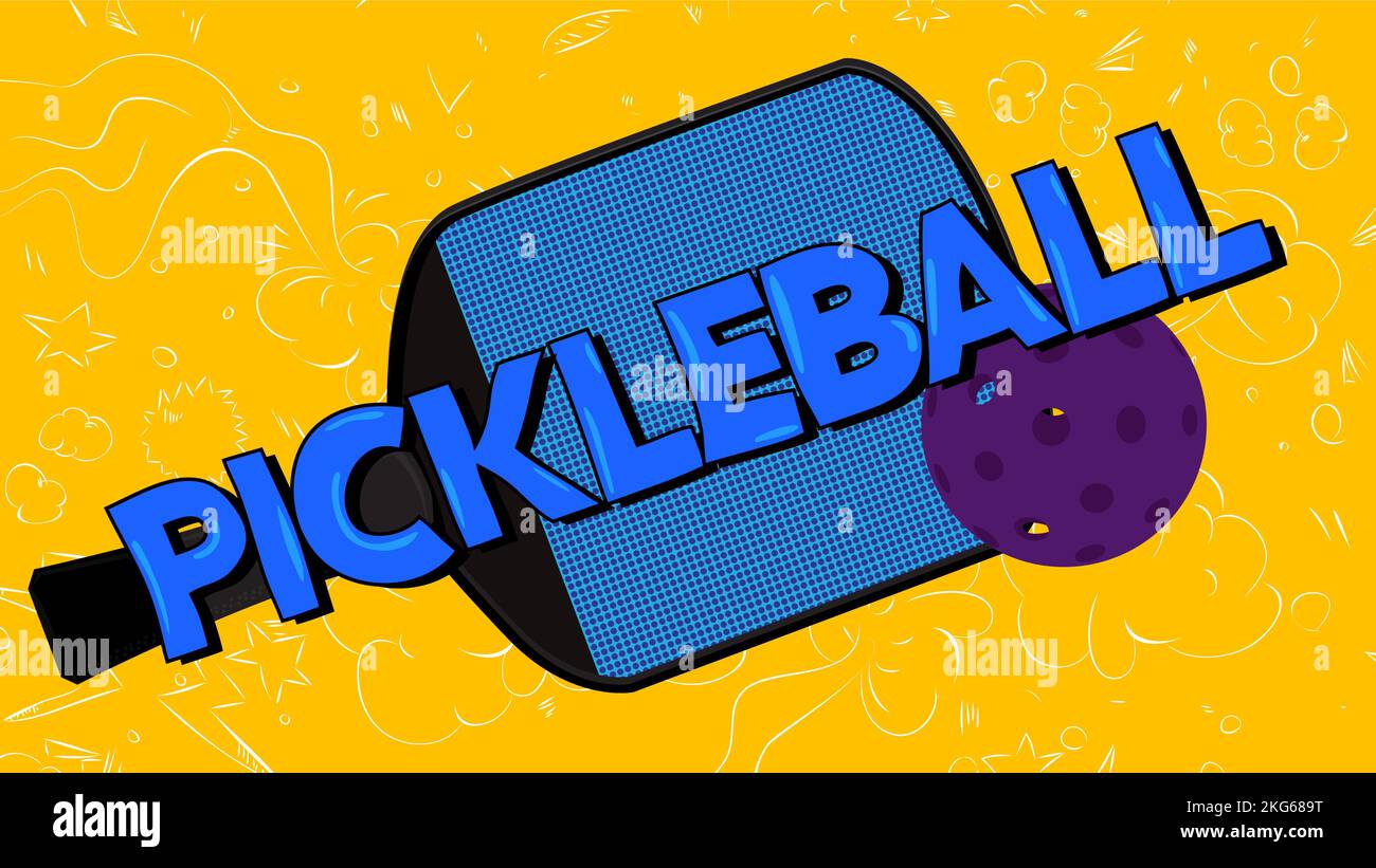 Pickleball. Word written with Children's font in cartoon style Stock ...