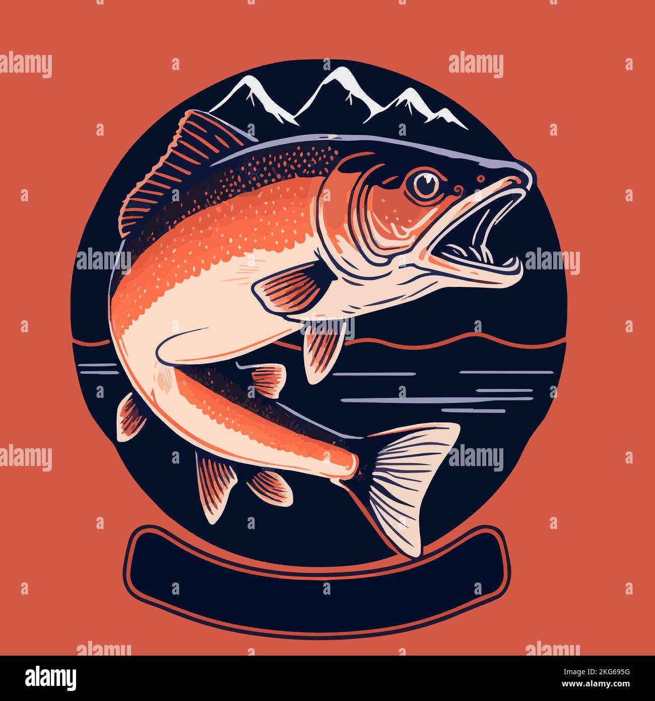 Vintage fly fishing poster Stock Vector Images - Alamy