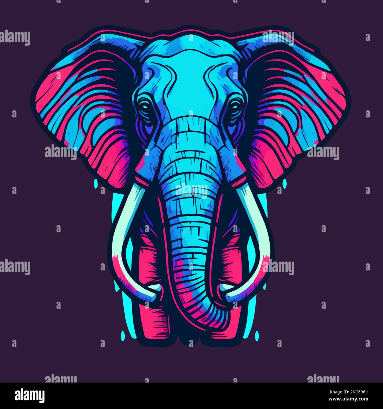 African safari elephant logo - illustration, emblem, Mascot, Badge ...